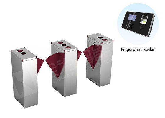 SS Flap Barrier Turnstile , ID Card Bar Code Safety Access Control ...