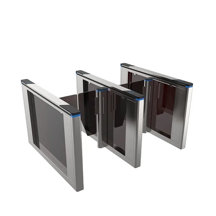 High-end ultra slim swing flap gate RFID access control pedestrian ...
