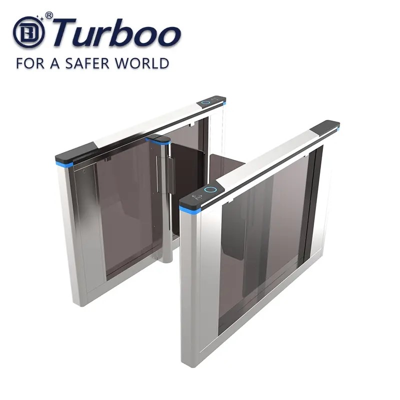 High-end ultra slim swing flap gate RFID access control pedestrian ...