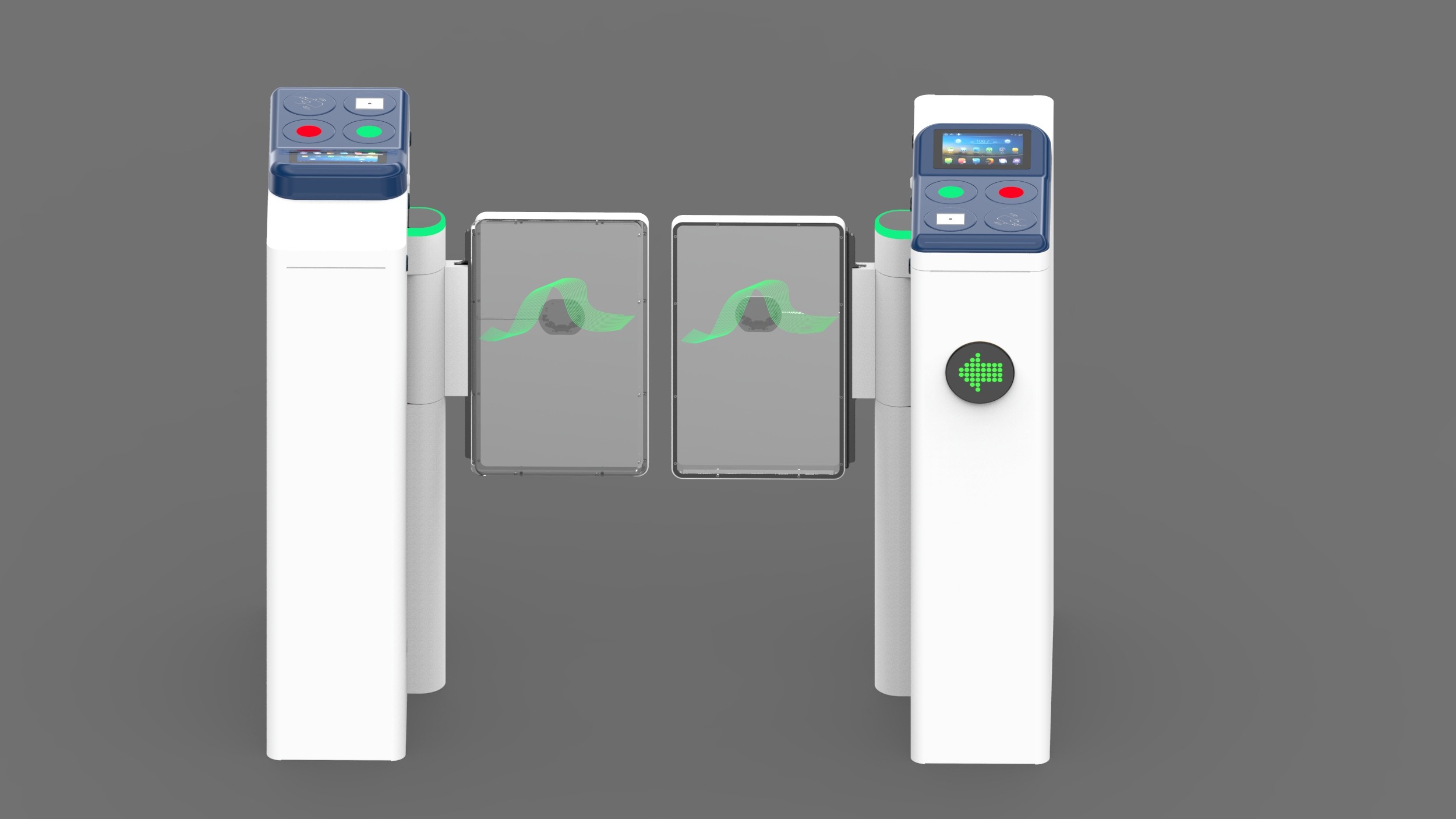 LED Display Flap Swing Barrier Gate Speed Gate Turnstile With RFID ...