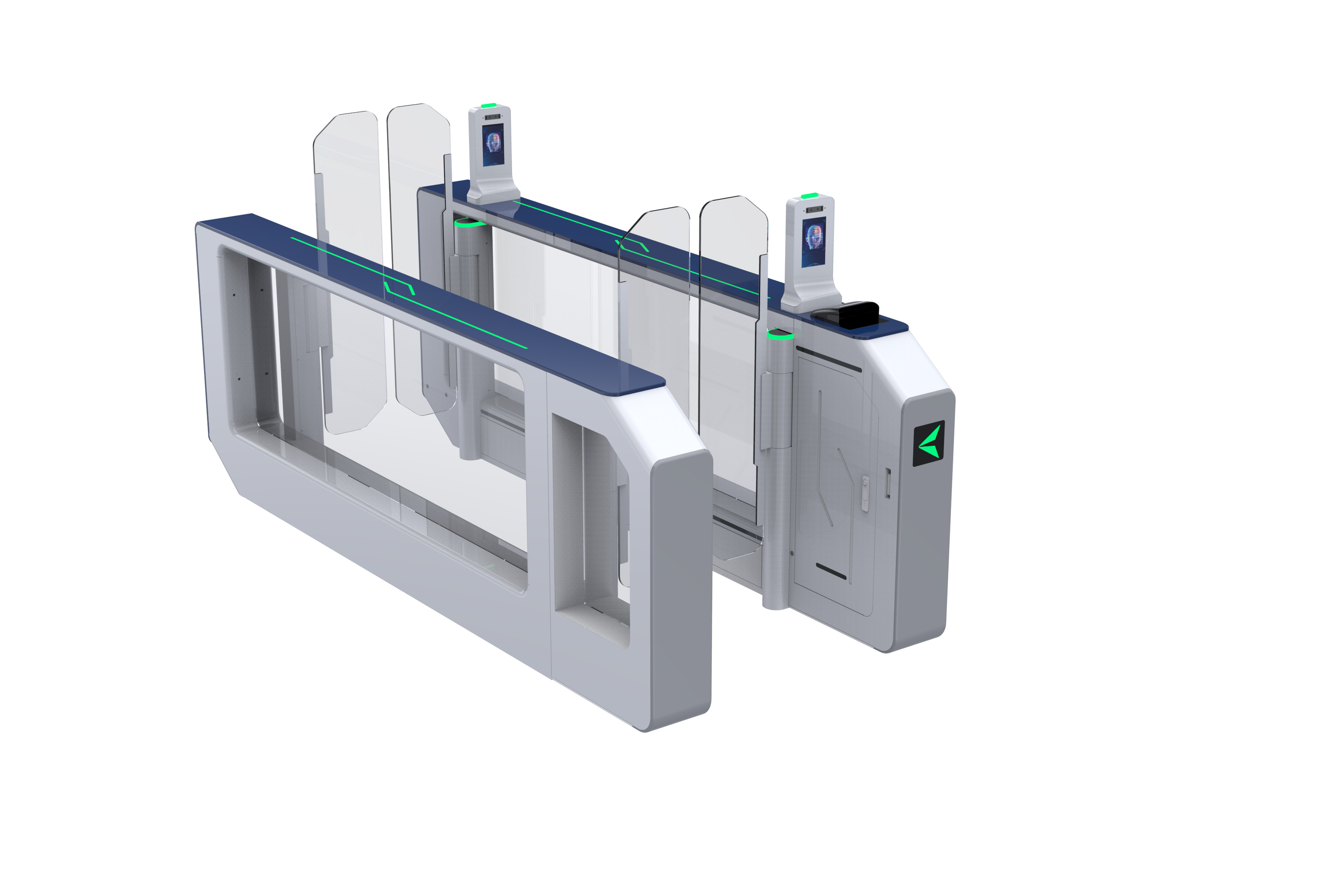 Double Identification Swing Barrier Gate with 10mm Acrylic Arm and 100 ...