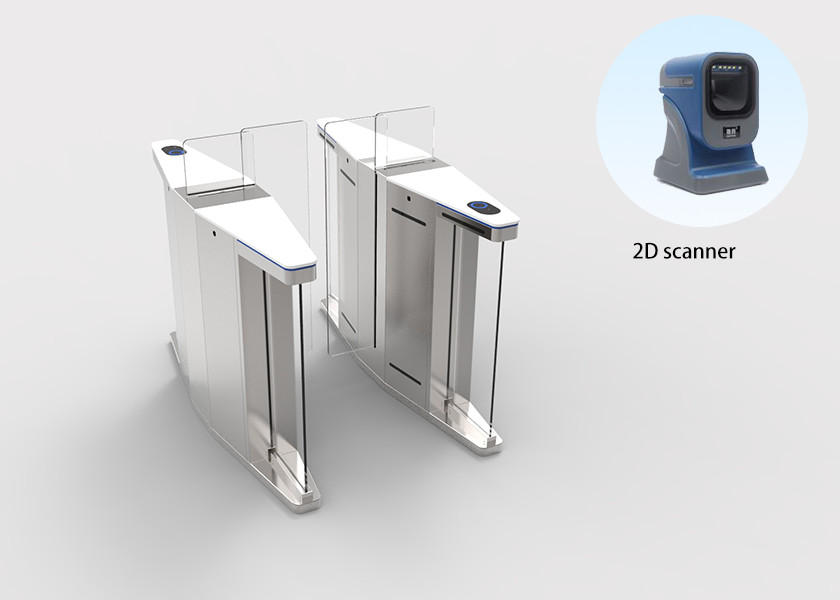 White Marble Access Control Servo Sliding Gate with Tempered Glass ...