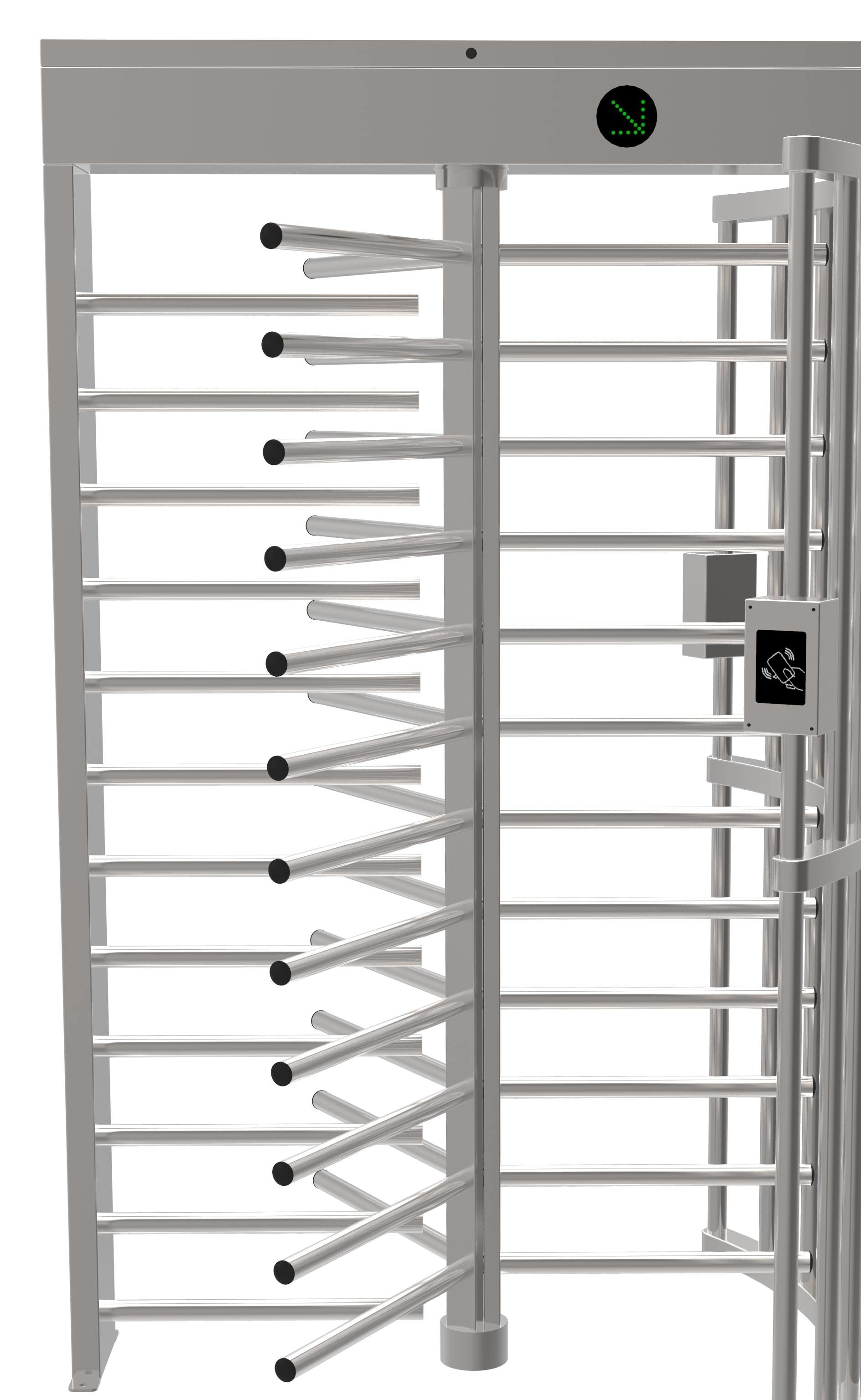Full Height Pedestrian Turnstile Gate Stainless Steel High Security IC ID