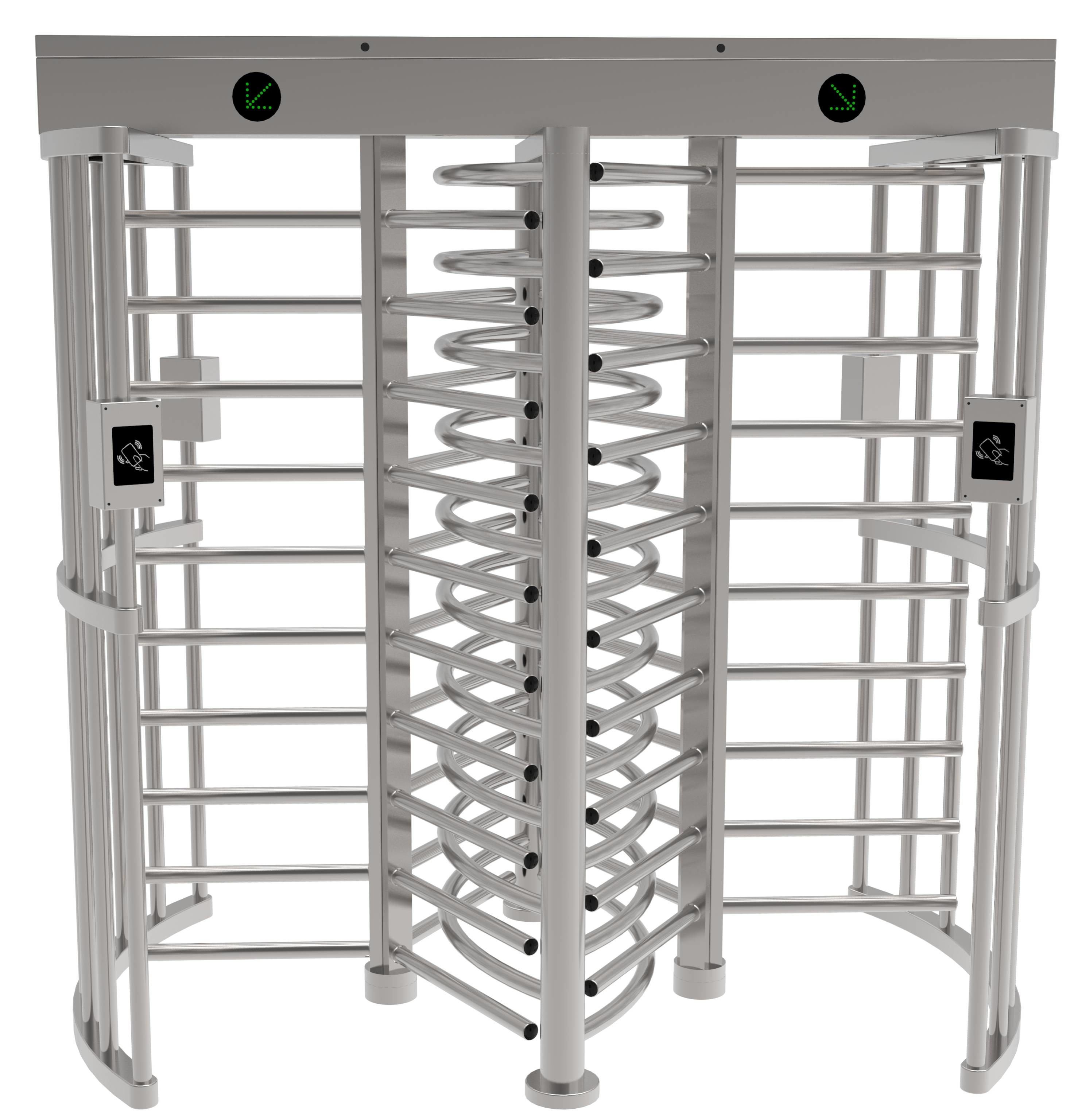 Full Height Pedestrian Turnstile Gate Stainless Steel High Security IC ID
