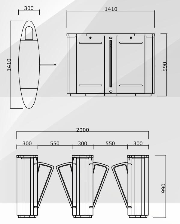 High Security Entrance Barrier Systems IC Card RFID Card Reader 100 ...