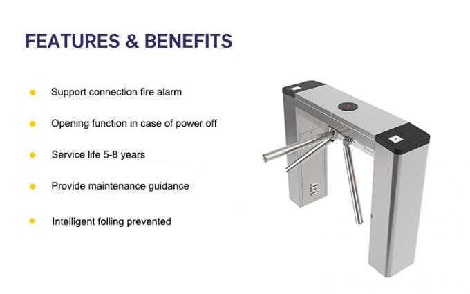 Semi - Automatic Tripod Turnstile Gate Access Control Tourniquet RFID ...