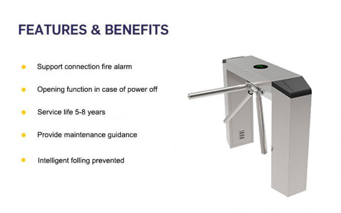 SUS 304 Tripod Barrier Gate Turnstile Pedestrian Automatic Access ...