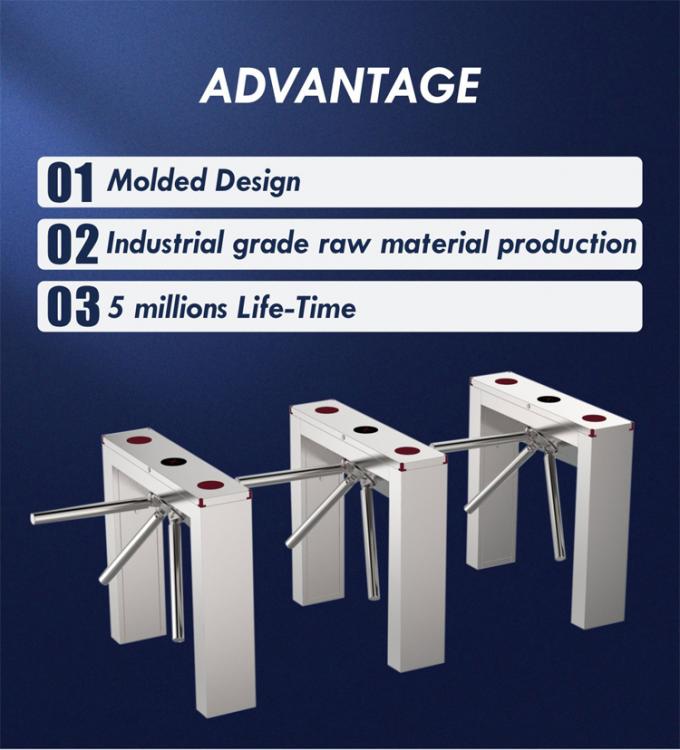 Drop Arm Tripod Turnstile Gate Stainless Steel Waist Height 35p/m Capacity