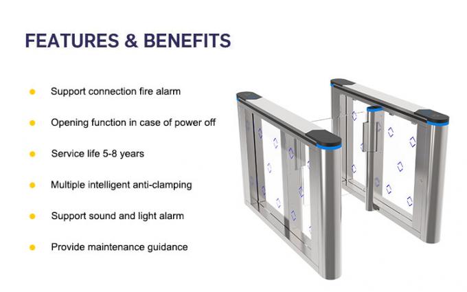 High Security Swing Turnstile Barrier Fully Automatic Access Control ...