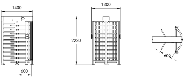 Full Height Rotor Turnstile Pedestrian Revolving Gate Access Control ...